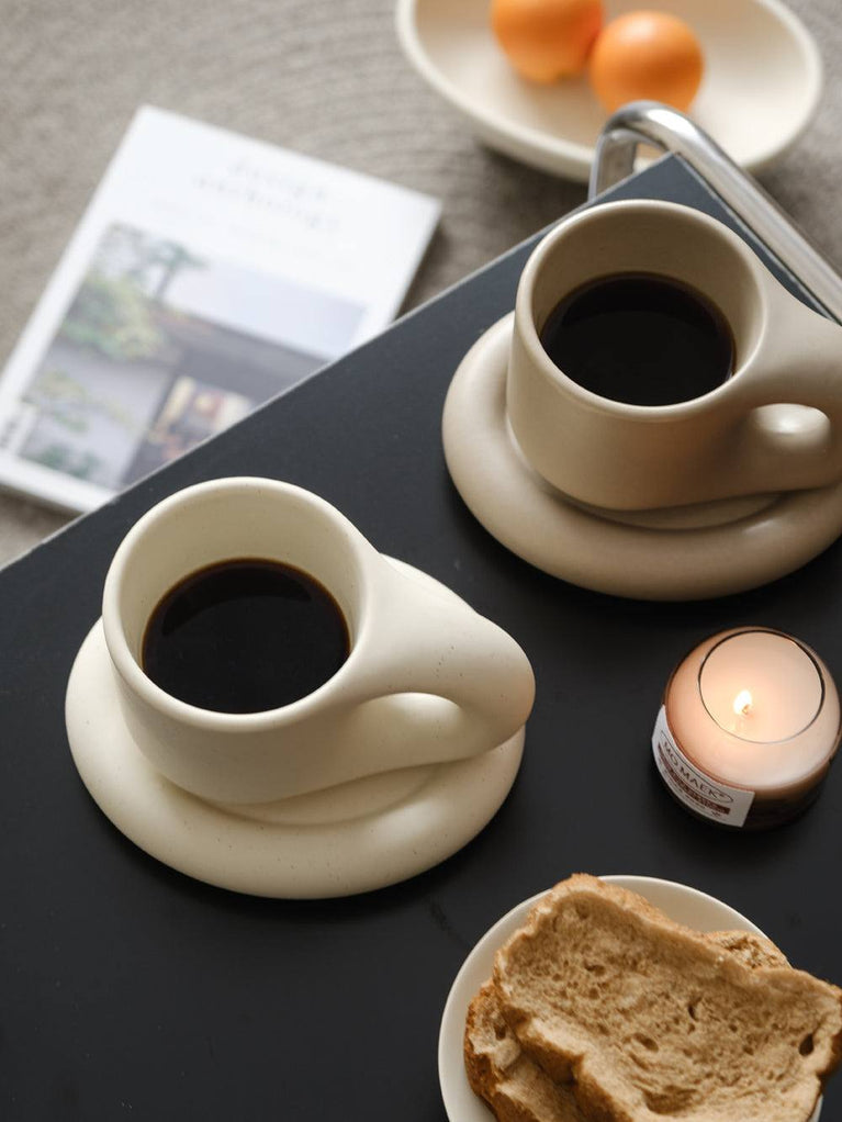 Rounded Ceramic Mug, Coffee Mug, Cute&Minimalist Mugs, Milk Mugs | WENSHUO